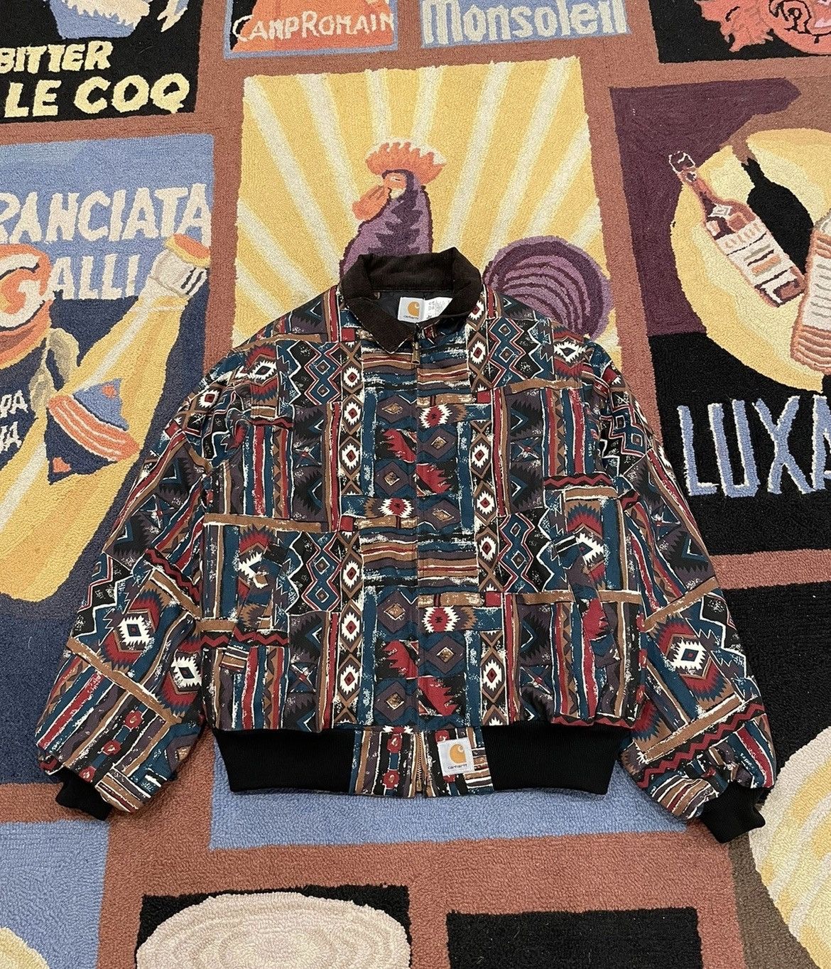 Vintage 1994 Carhartt Multi Canvas Aztec Jacket all over 90s Rare | Grailed
