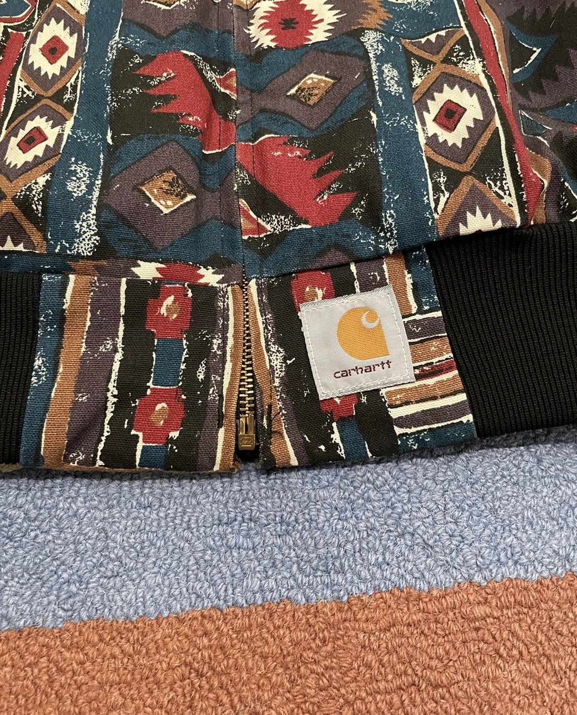 Vintage 1994 Carhartt Multi Canvas Aztec Jacket all over 90s Rare | Grailed