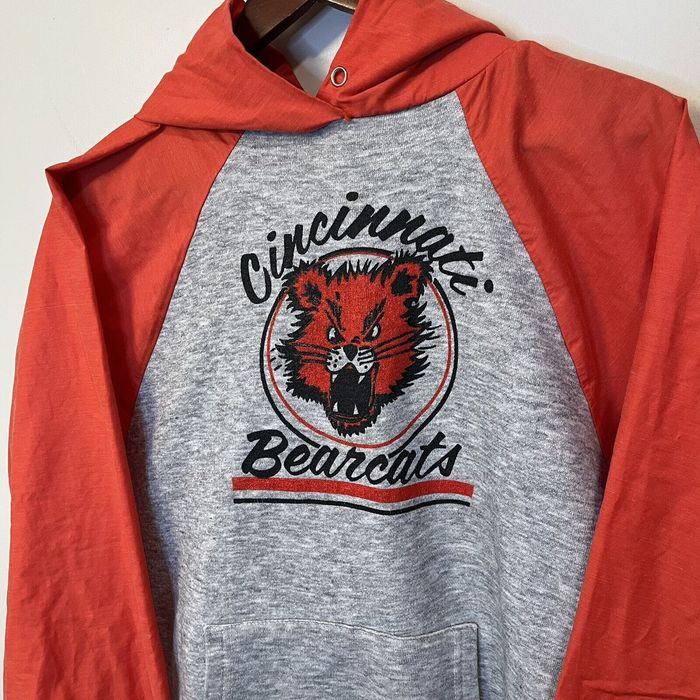 Vintage VTG 80s 90s Cincinnati Bearcats University Grey Red Hoodie ...