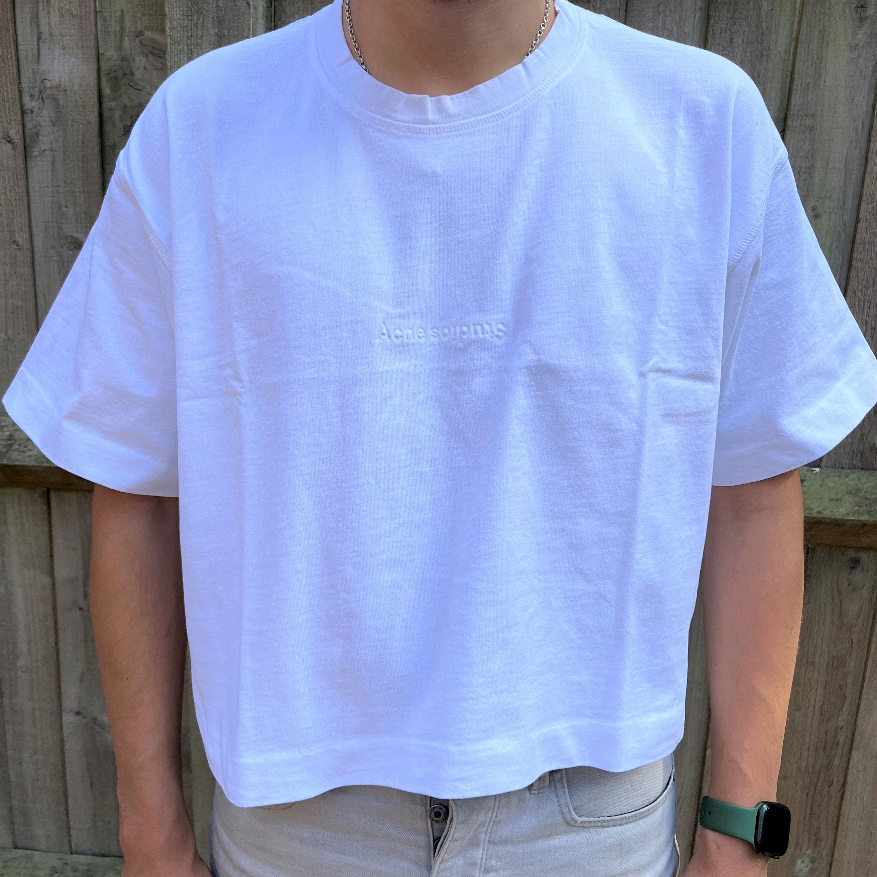 Acne Studios White Cylea Embossed Logo T-Shirt | Grailed