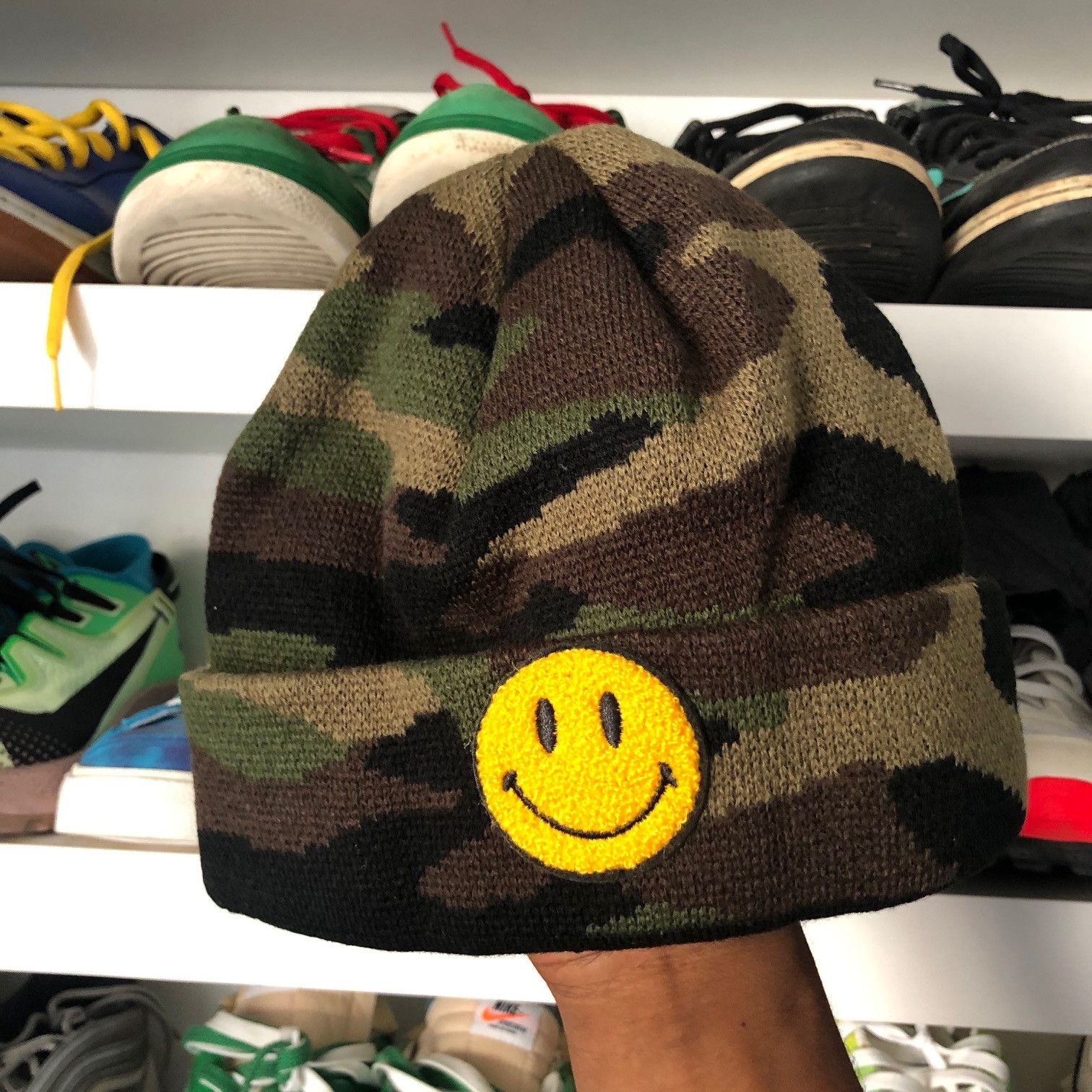 Market CHINATOWN MARKET X SMILEY Camouflage Beanie | Grailed