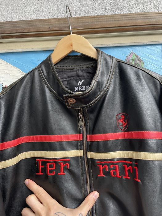 Ferrari Rare Vintage Ferrari Leather Jacket Y2k Hype Racing Formula1 ...