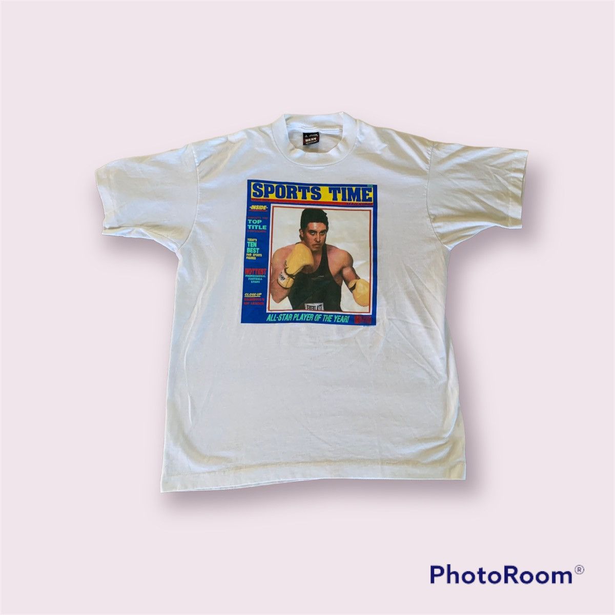 Vintage VINTAGE 90’s SINGLE STITCH SPORTS TIME MAGAZINE “ROCKY” | Grailed