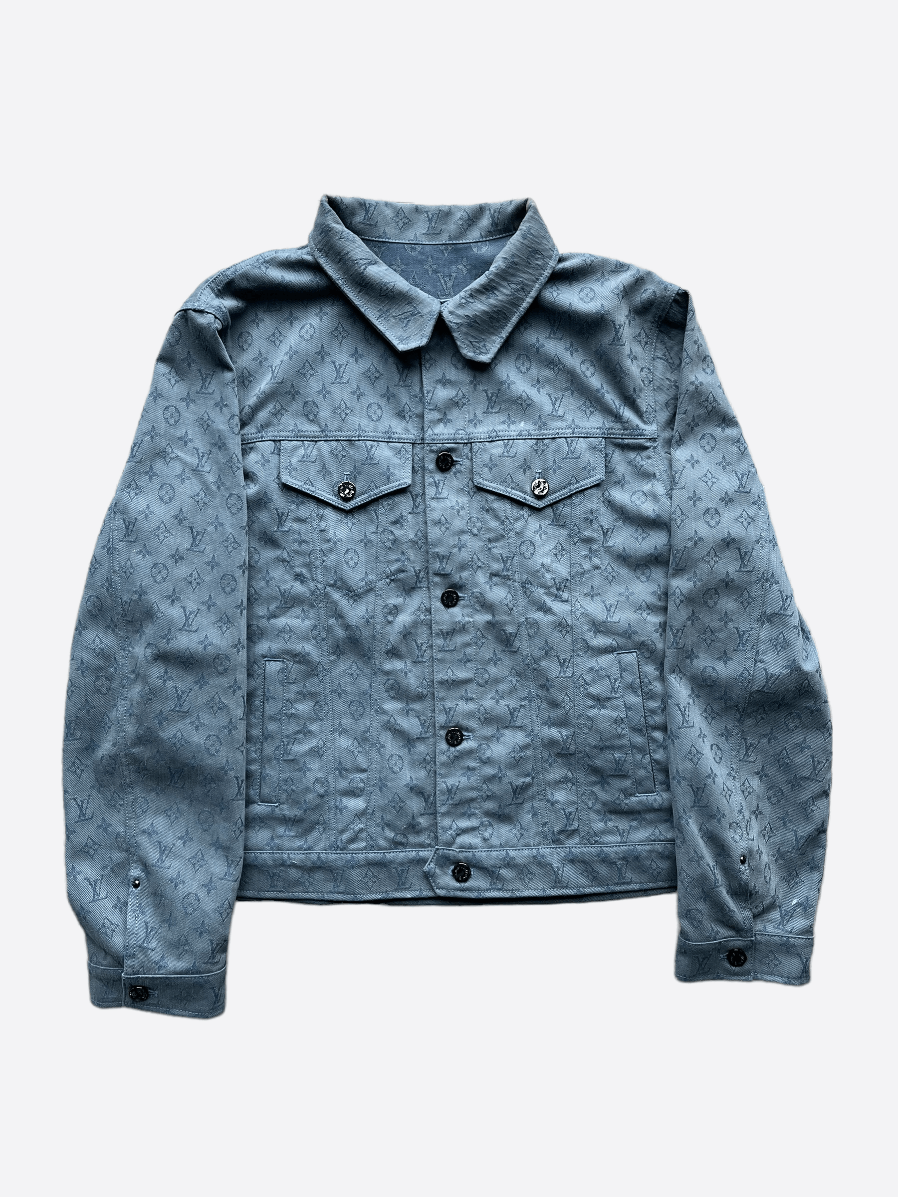 Louis Vuitton Louis Vuitton Blue Monogram Denim Jacket | Grailed