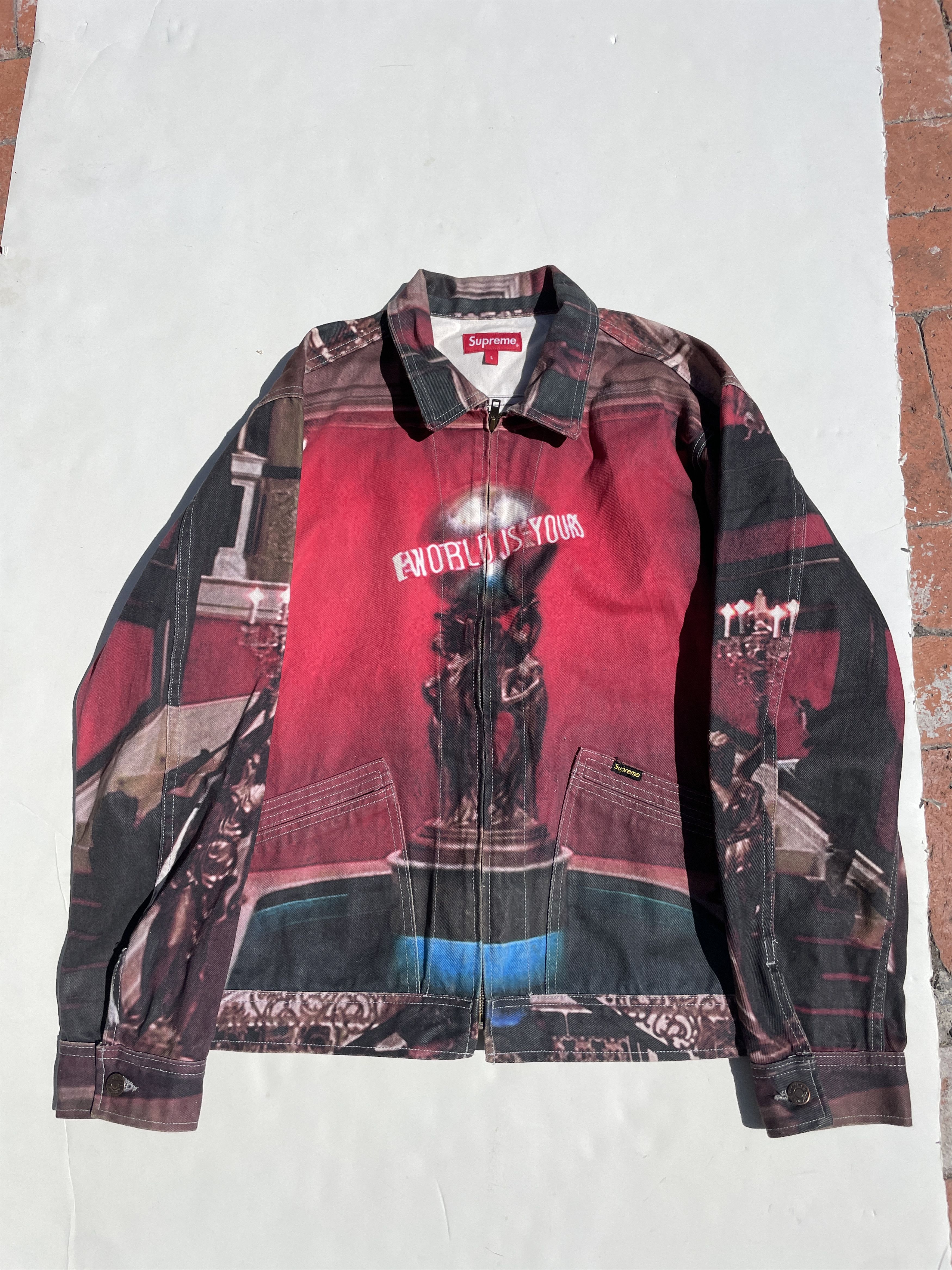 Supreme Scarface The World is Yours Denim Jacket US Large | Grailed