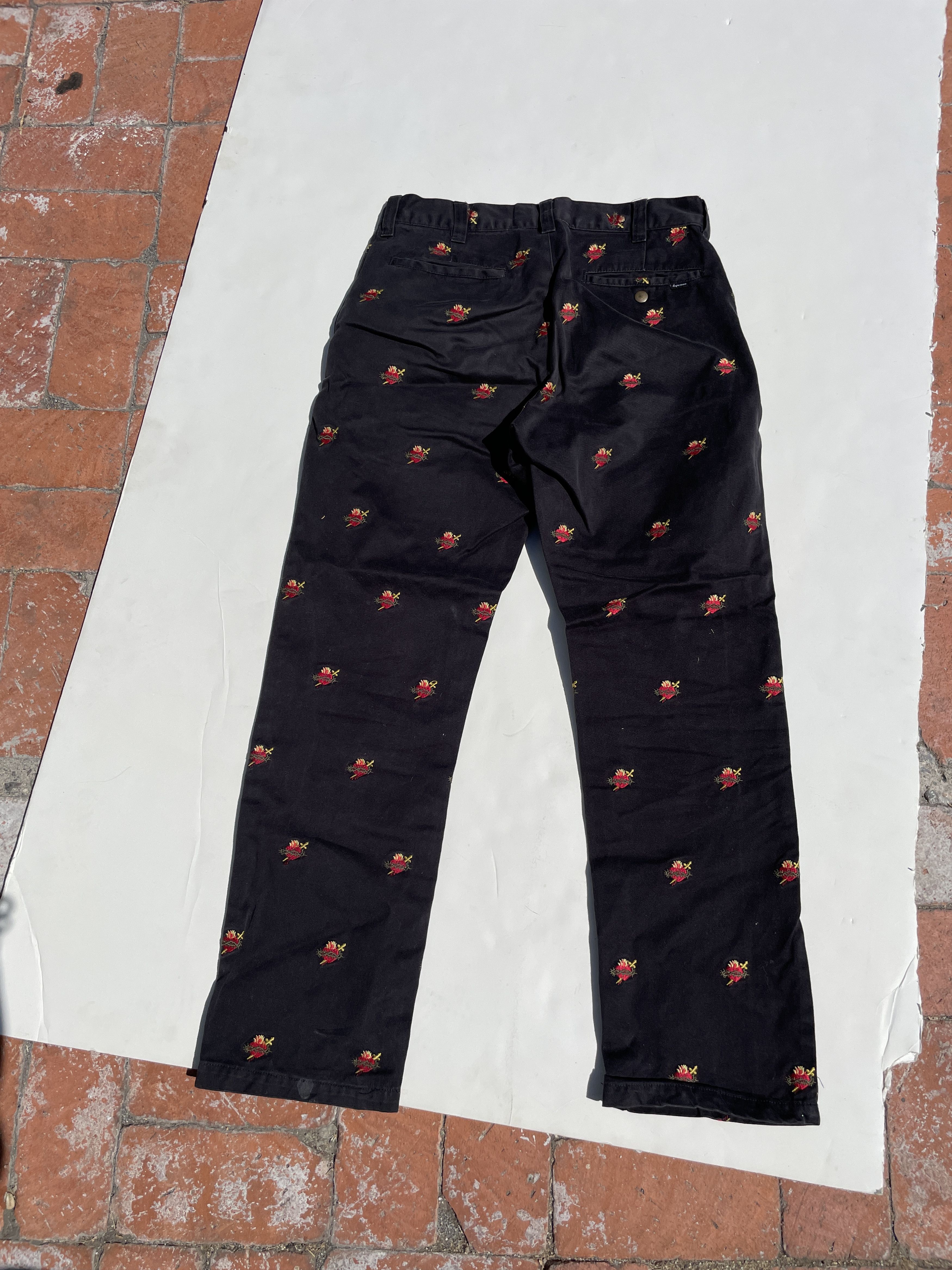 Supreme Supreme Black Sacred Heart Work Pant US 30 | Grailed