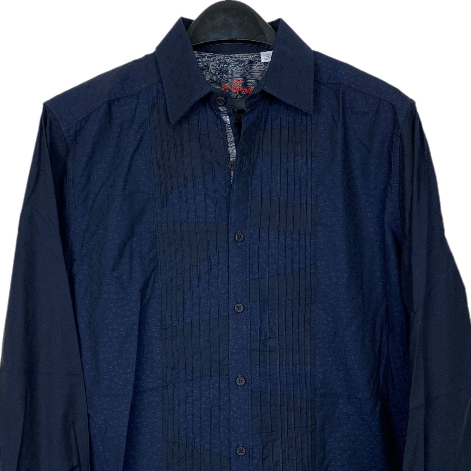 Robert Graham Robert Graham Medium RUFFLES + Flowers Navy Button Up Shirt | Grailed