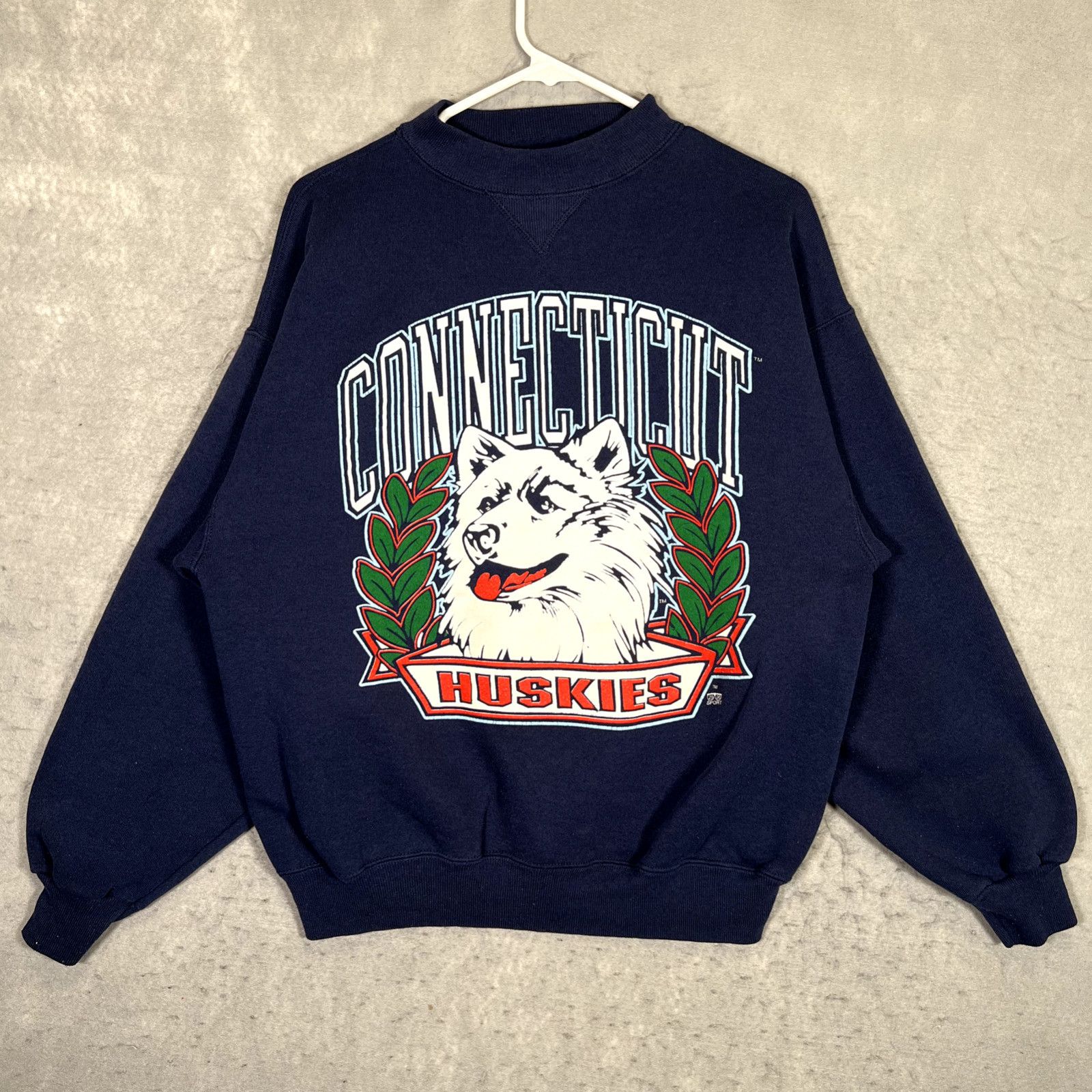 Hanes A1 Vintage 90s Connecticut Huskies Sweatshirt Adult Medium Blue ...
