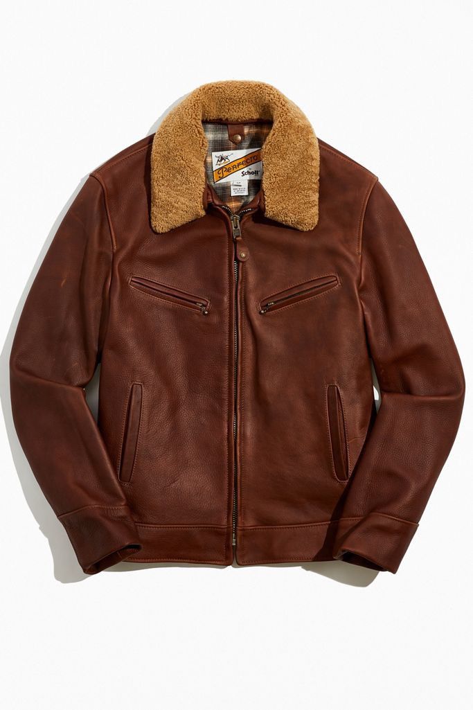 Schott Schott Antique Cowhide Rancher Jacket w SheepskinCollar 596 ...