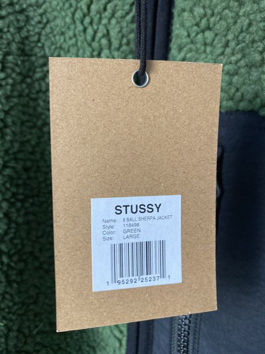 Stussy Stussy 8 Ball Sherpa Reversible Jacket Green Large | Grailed
