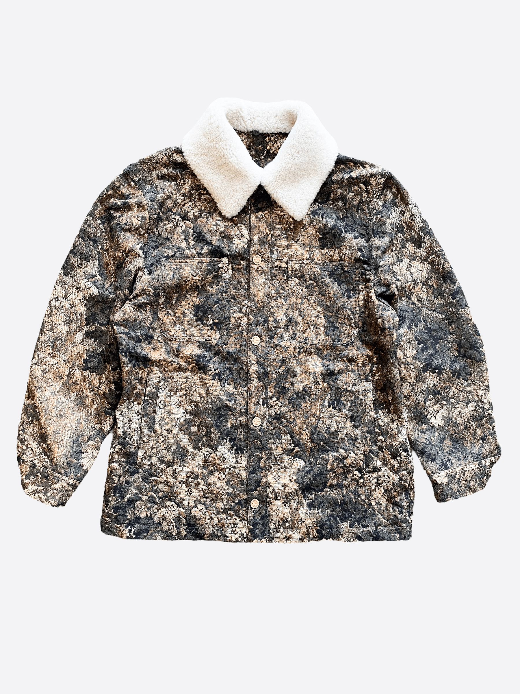 Louis Vuitton Louis Vuitton Monogram Tapestry Shearling Jacket | Grailed