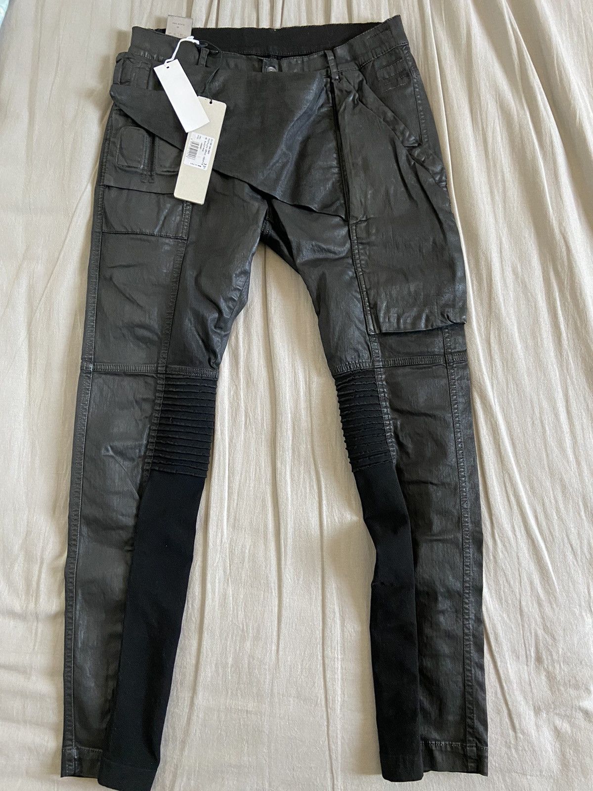 Rick Owens Drkshdw 16ss Black Wax Memphis Cut Denim Jeans Trousers ...