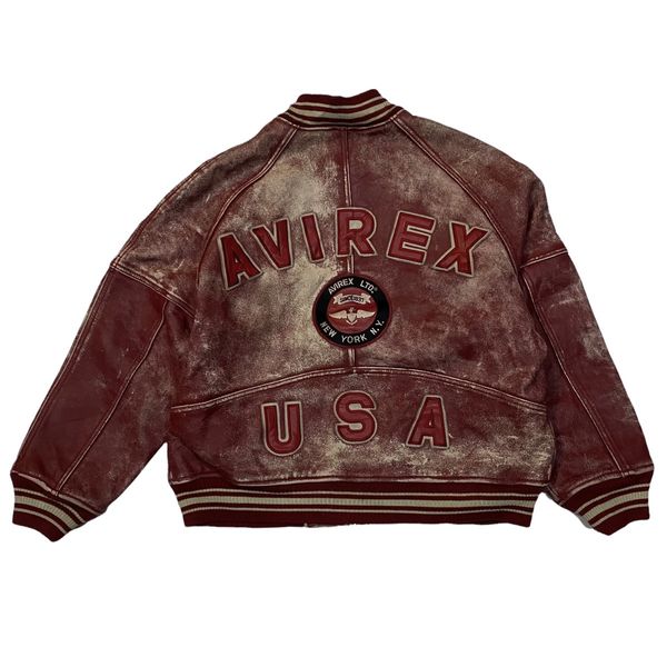 Avirex Rare Color!!! Vintage Avirex USA Varsity Leather Jacket | Grailed