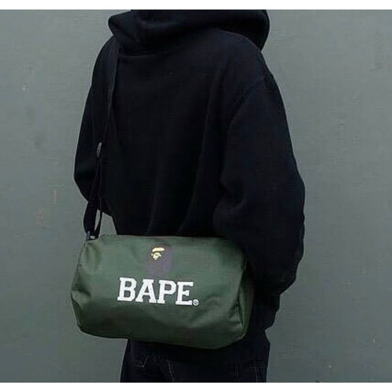 Bape × Vintage 💥 BAPE DUFFLE BAG SHOULDER CROSS BODY BIG HEAD LOGO ...