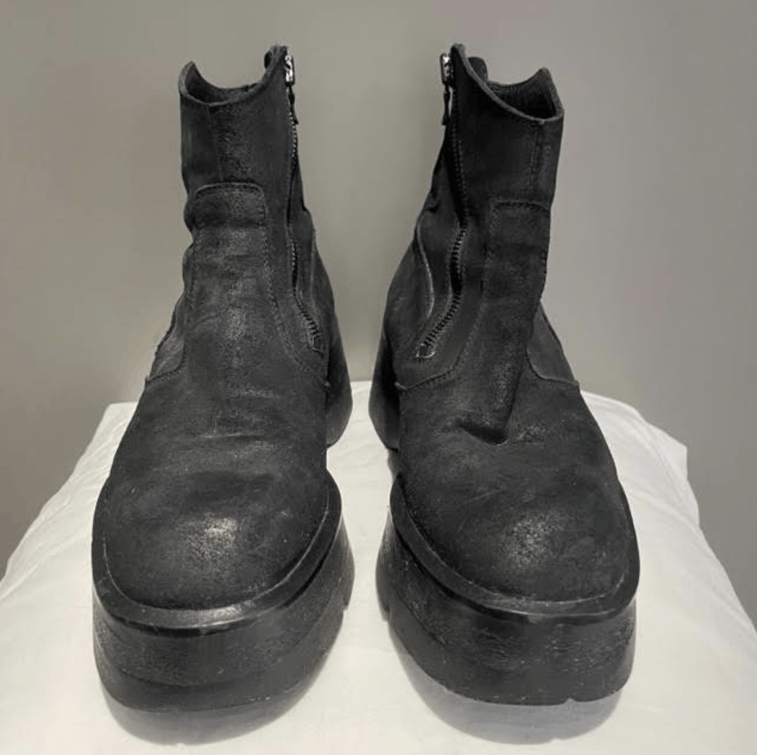 Julius Julius Ankle Platform Distressed Leather Zip Up Boot | Grailed