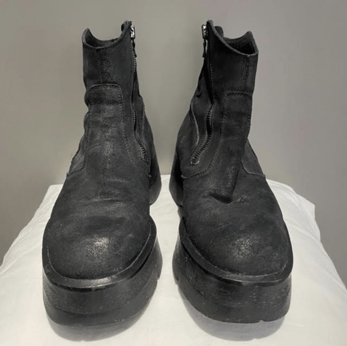 Julius Julius Ankle Platform Distressed Leather Zip Up Boot | Grailed