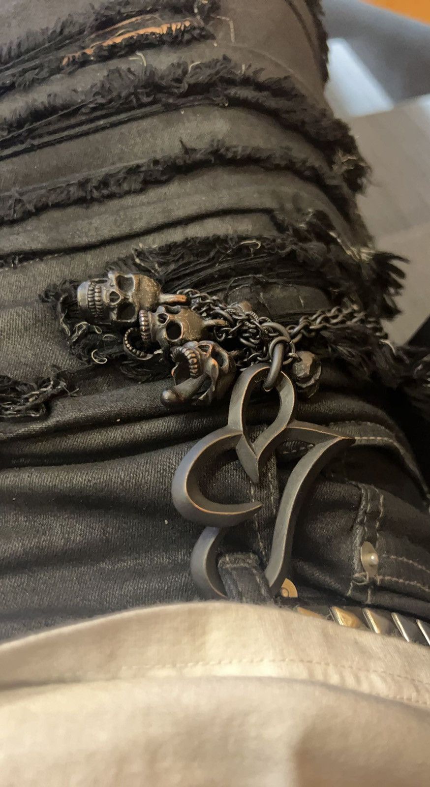 Number (N)ine Number Nine 2006 Crying Heart Skull Wallet Chain | Grailed