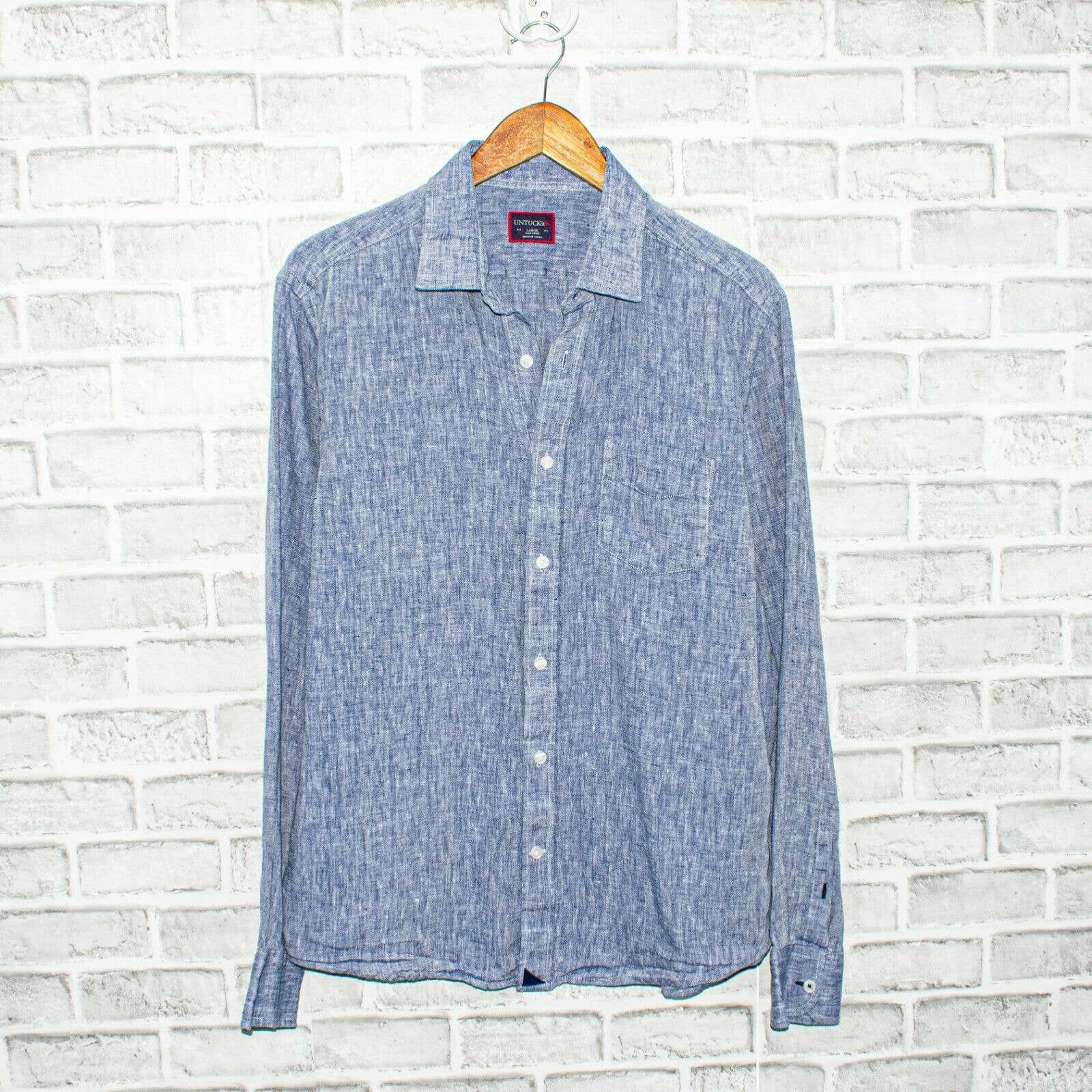 UNTUCKit UNTUCKit Men's 100% Linen Button up Shirt raw blue | Grailed UNTUCKit UNTUCKit Men's 100% Linen Button up Shirt raw blue | Grailed