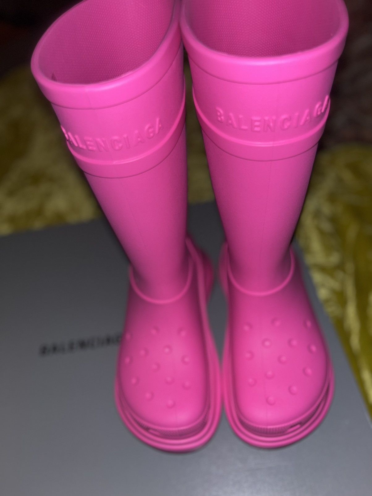 Balenciaga Pink Balenciaga Croc Boot | Grailed