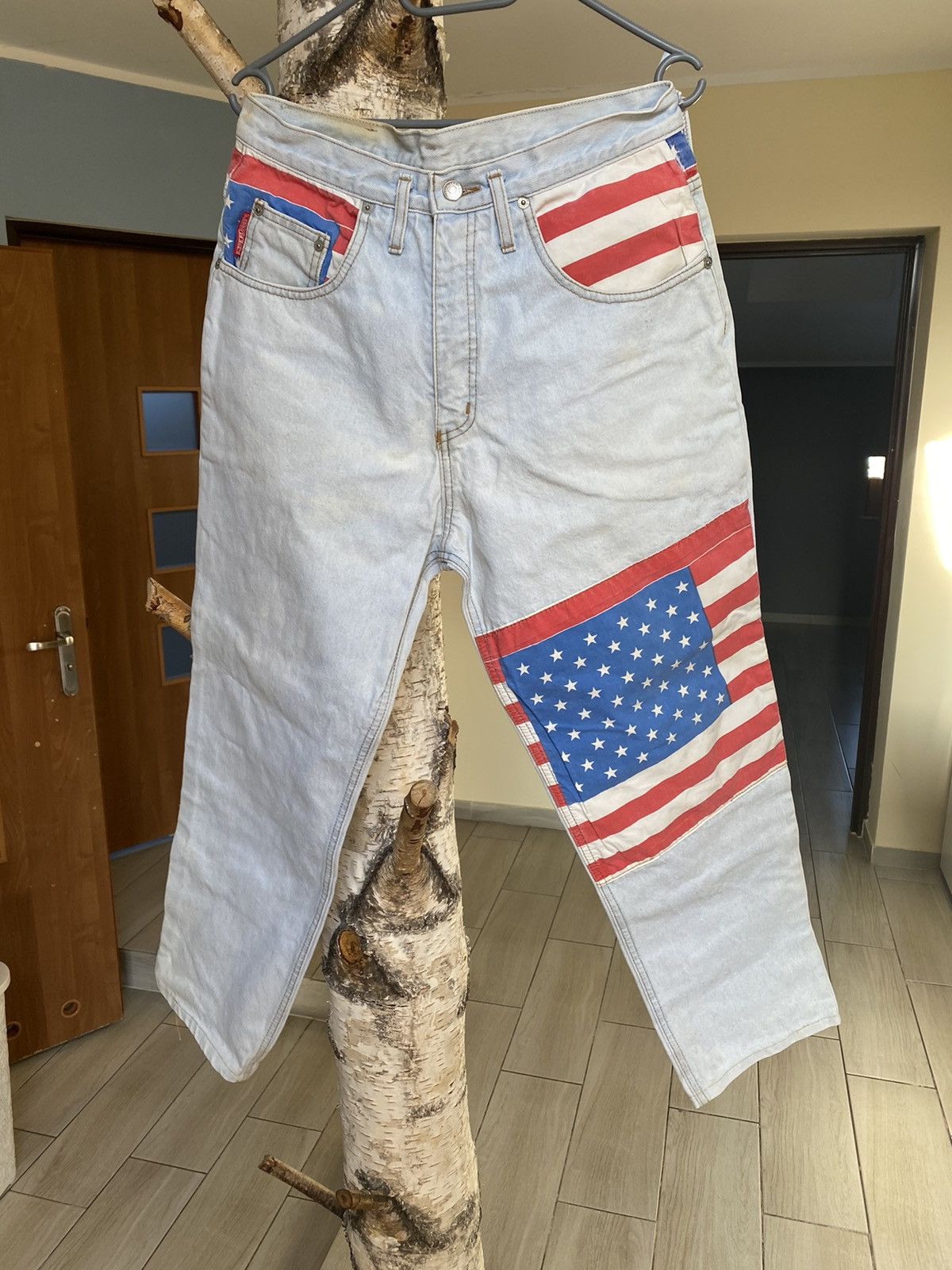 Art × Made In Usa × Vintage Vintage 80-90s Joe Bloggs USA Flag Print ...