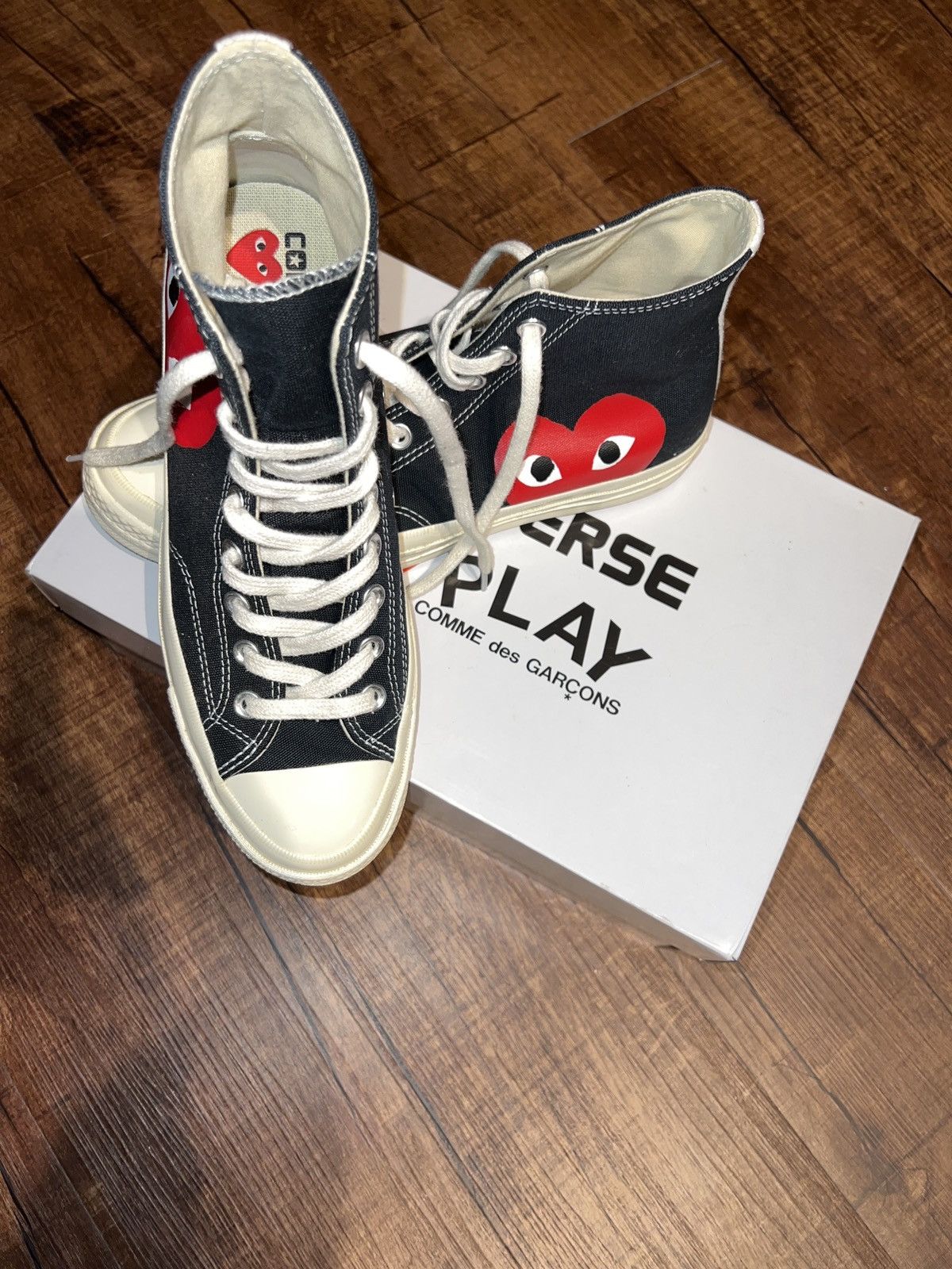 Converse Comme des Garcons x Chuck Taylor All Star High Play 2015 | Grailed