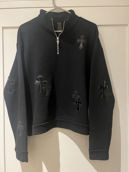 Chrome Hearts Chrome Hearts quarter zip with cross patches | Grailed