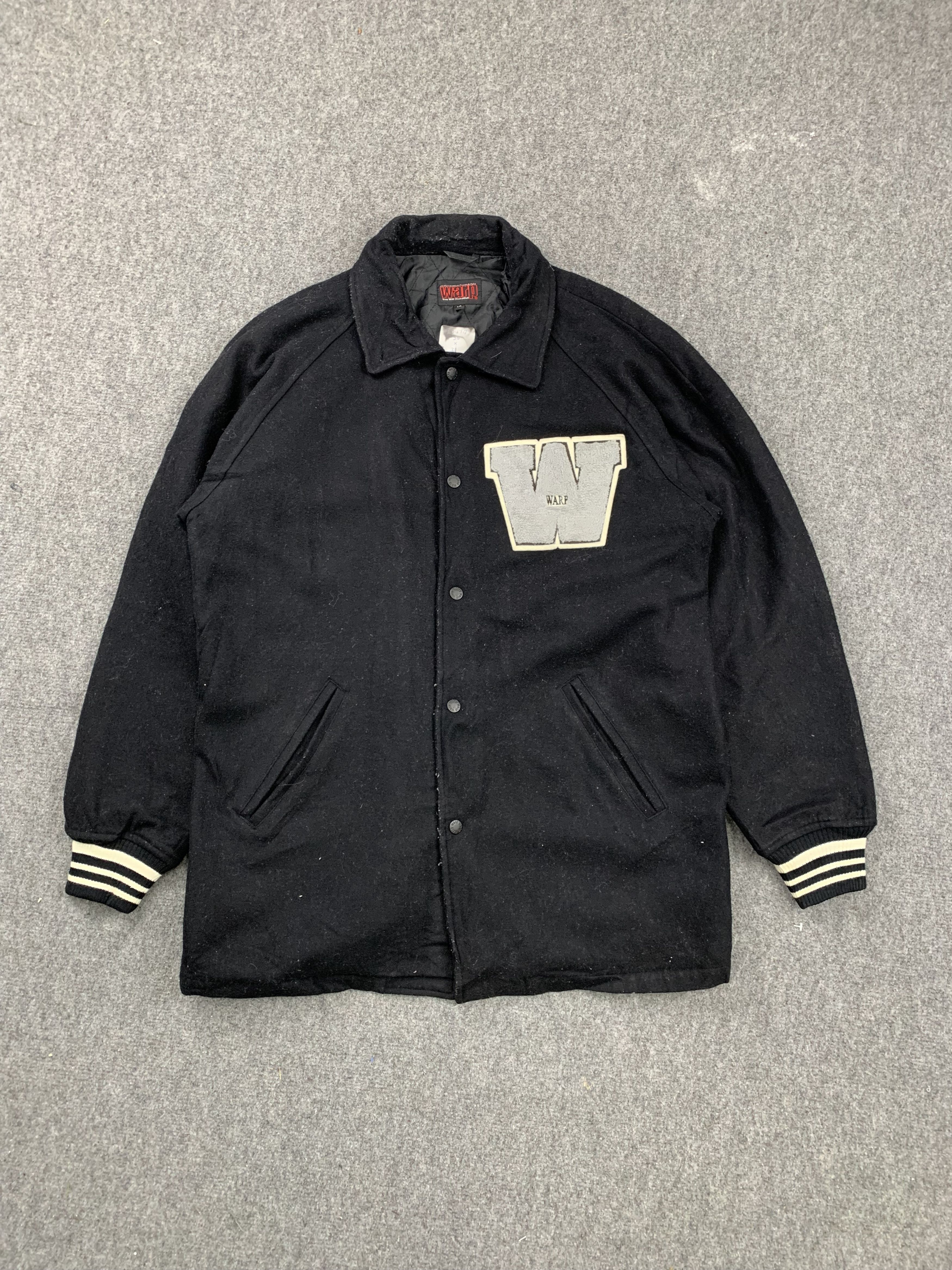 Vintage Vintage 90s Warp Usa Skates Snow Surf Wool Varsity Jacket | Grailed