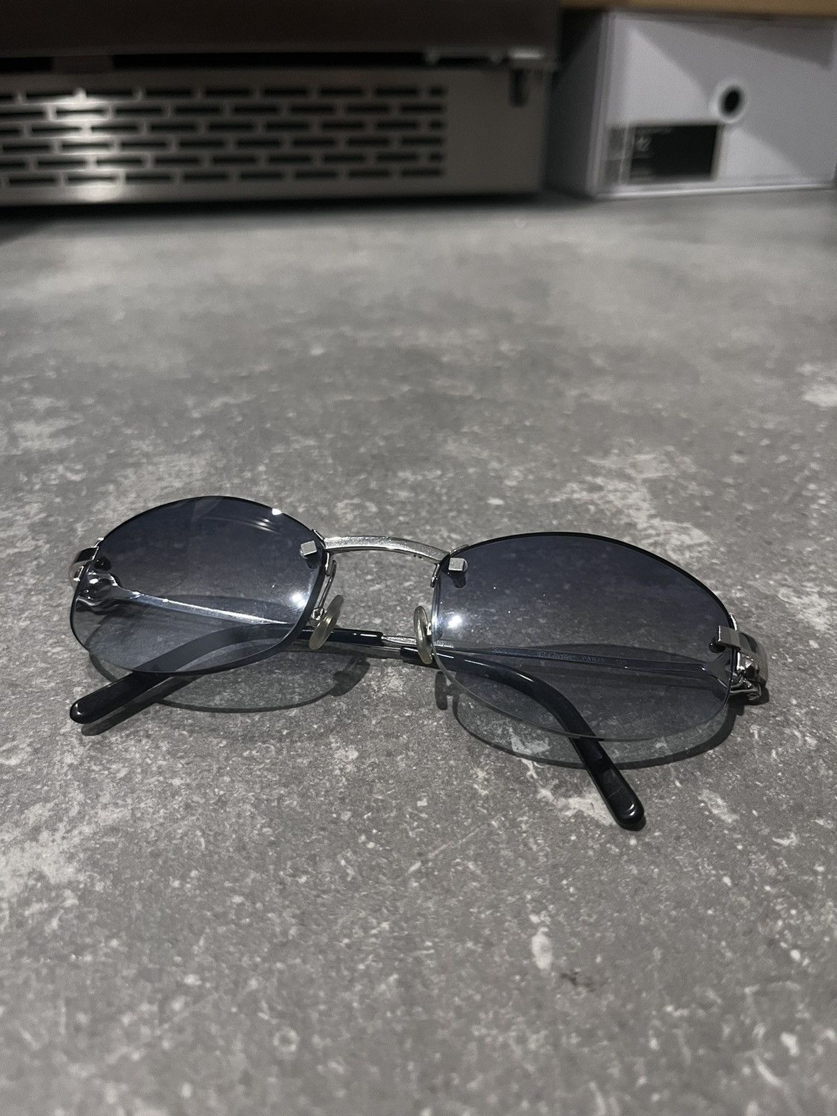 Cartier Cartier Silver Blue Tint Glasses | Grailed