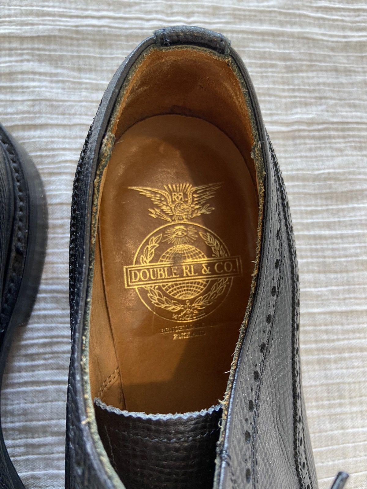 RRL Ralph Lauren RRL Double RL Ralph.L UK Leather Wilberforce Wingtip ...