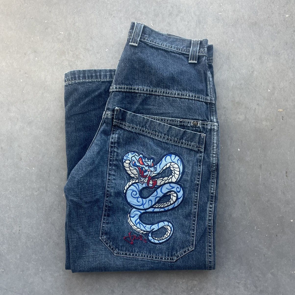 JNCO × Streetwear × Vintage Vintage Y2K JNCO Jeans Snake 32x30 | Grailed
