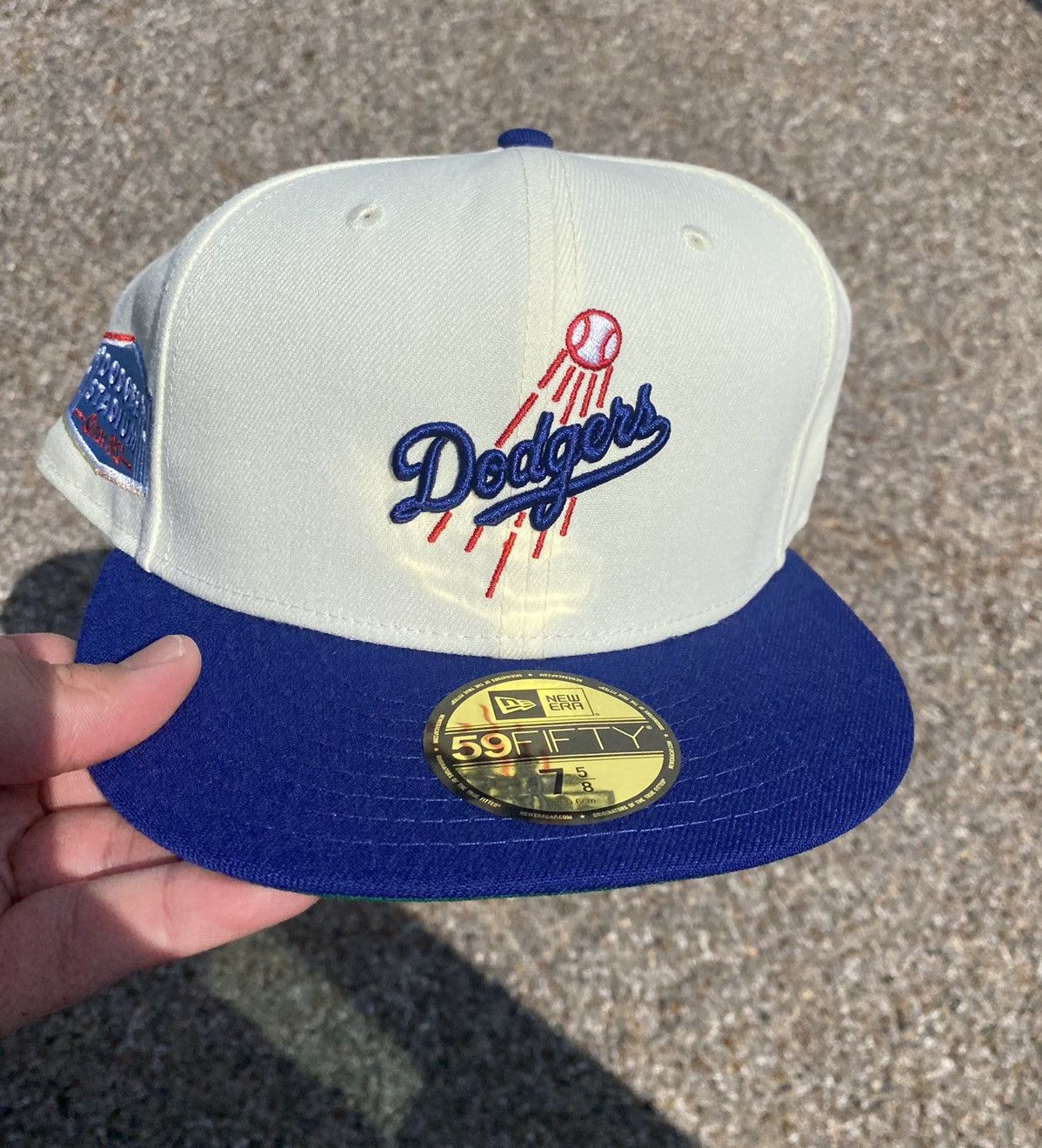 New Era Los Angeles Dodgers script Fitted Hat 7 5/8 Two Tone Rare | Grailed