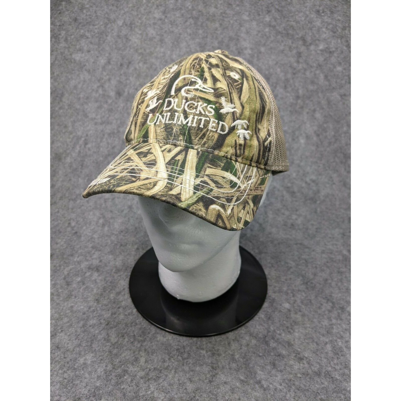Vintage Ducks Unlimited Cap Camo Embroidered Snapback Hat Duck Hunting ...