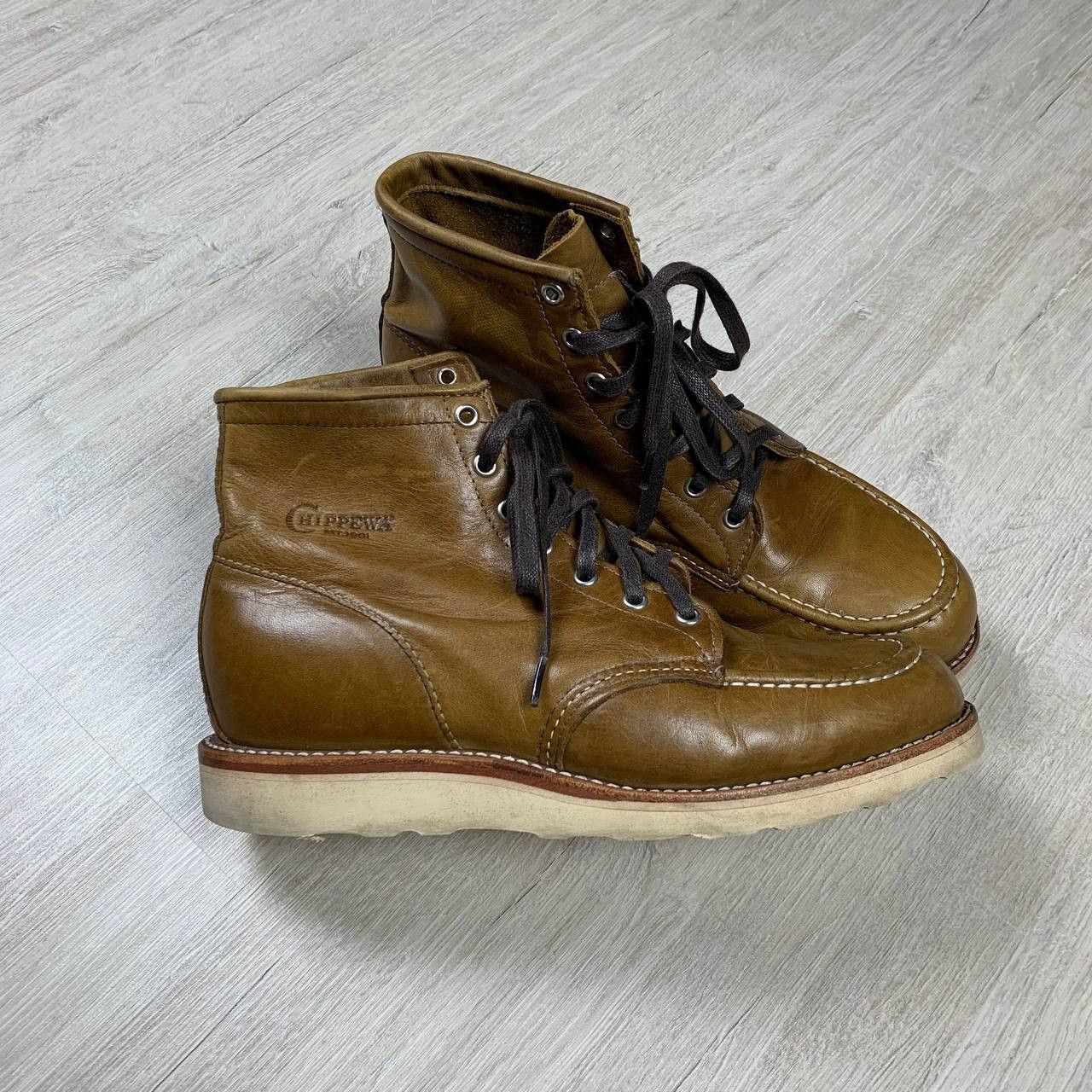 Chippewa × Made In Usa × Red Wing Chippewa Boots Mens 6 Tan Baldwin ...