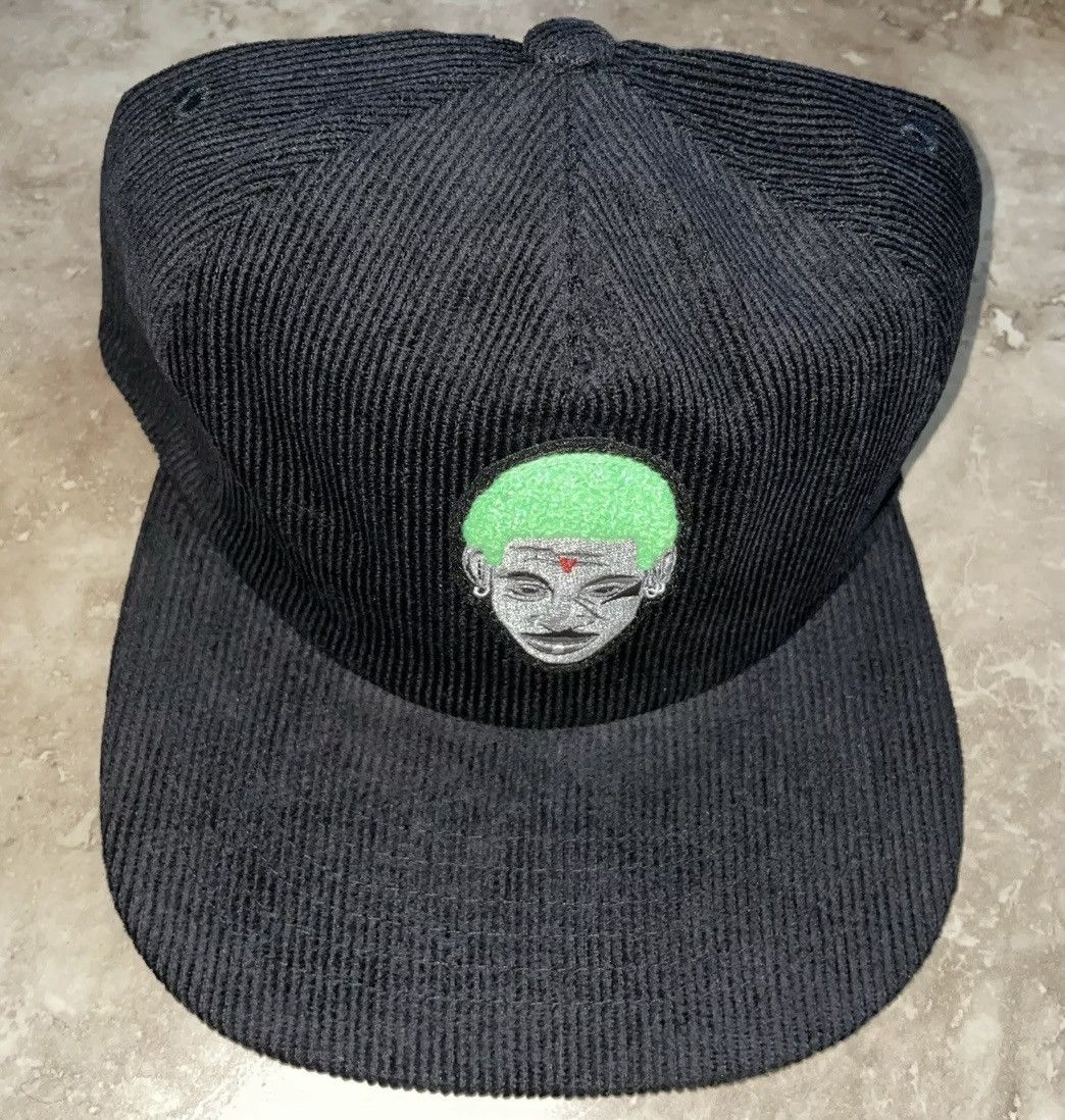 Vlone VLONE X DENNIS RODMAN CHENILLE FACE HAT BLACK GREEN SNAPBACK ...