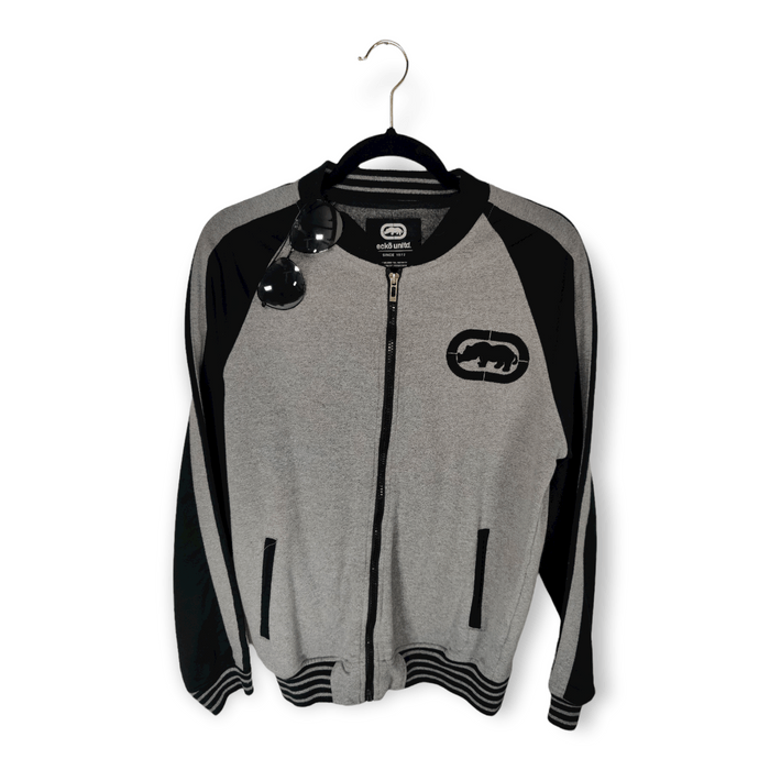 Ecko Unltd. Ecko Unlimited, Gray and Black Varsity Style Jacket | Grailed