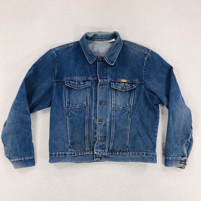 Rustler VINTAGE Rustler Jacket Mens Blue Jean Denim Biker Trucker ...