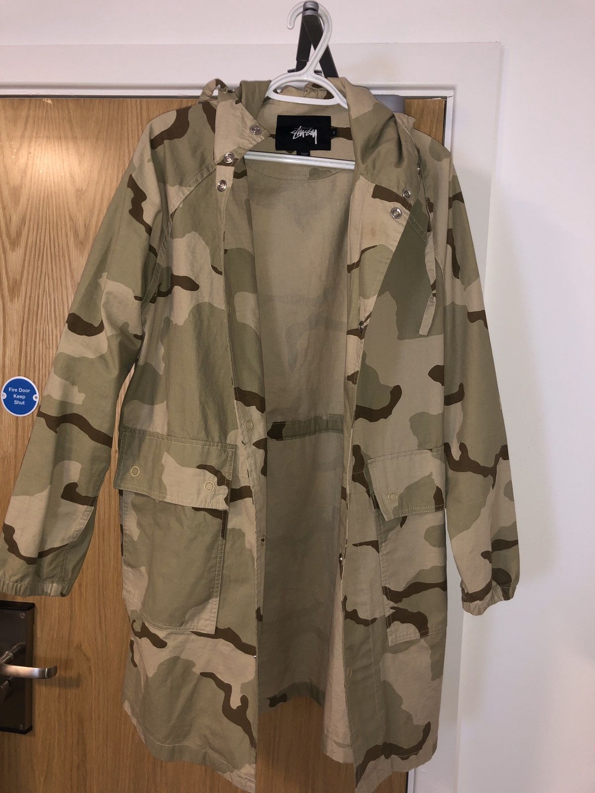 Stussy Desert Camo Stussy raincoat jacket cloak | Grailed