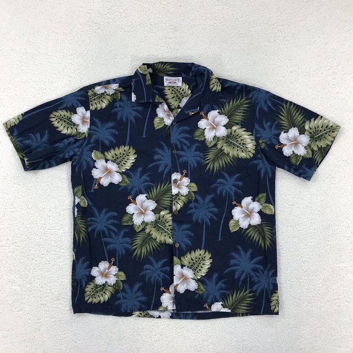 Pacific Legend Pacific Legend Shirt Mens Large Blue Floral Hawaiian USA ...