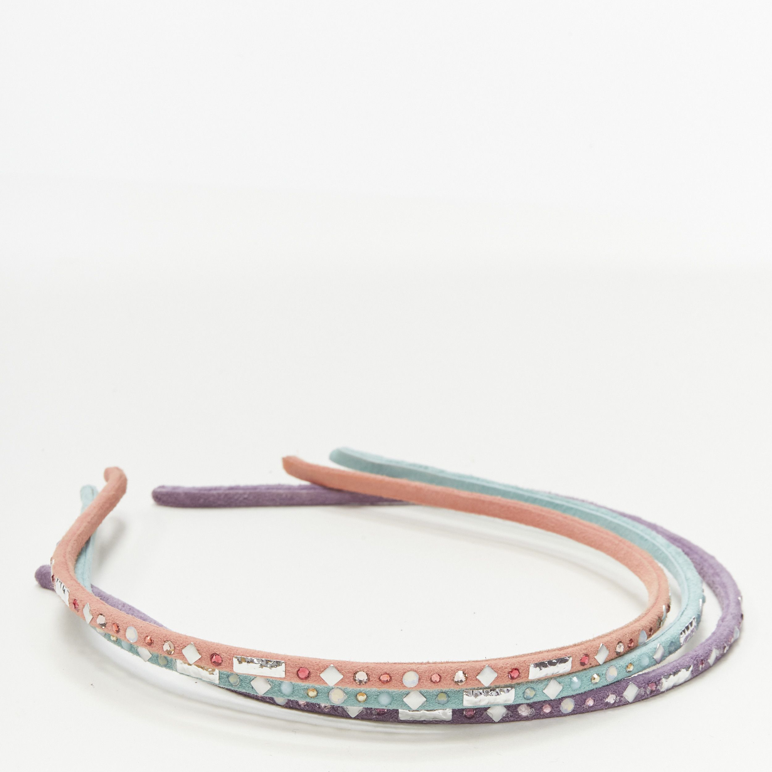 Alexandre Zouari ALEXANDER ZOUARI LOT OF 3 pink teal purple suede ...