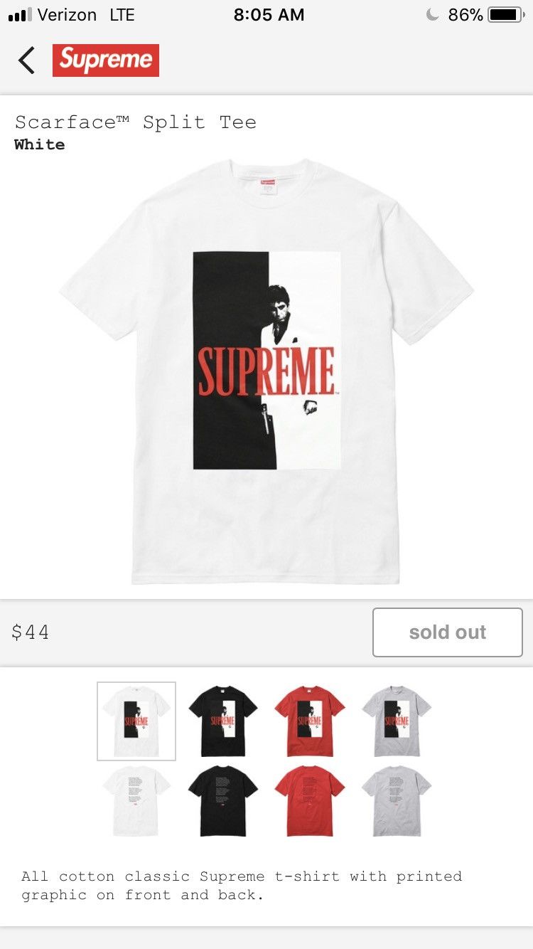 Supreme Scarface Collab Split Face | Grailed