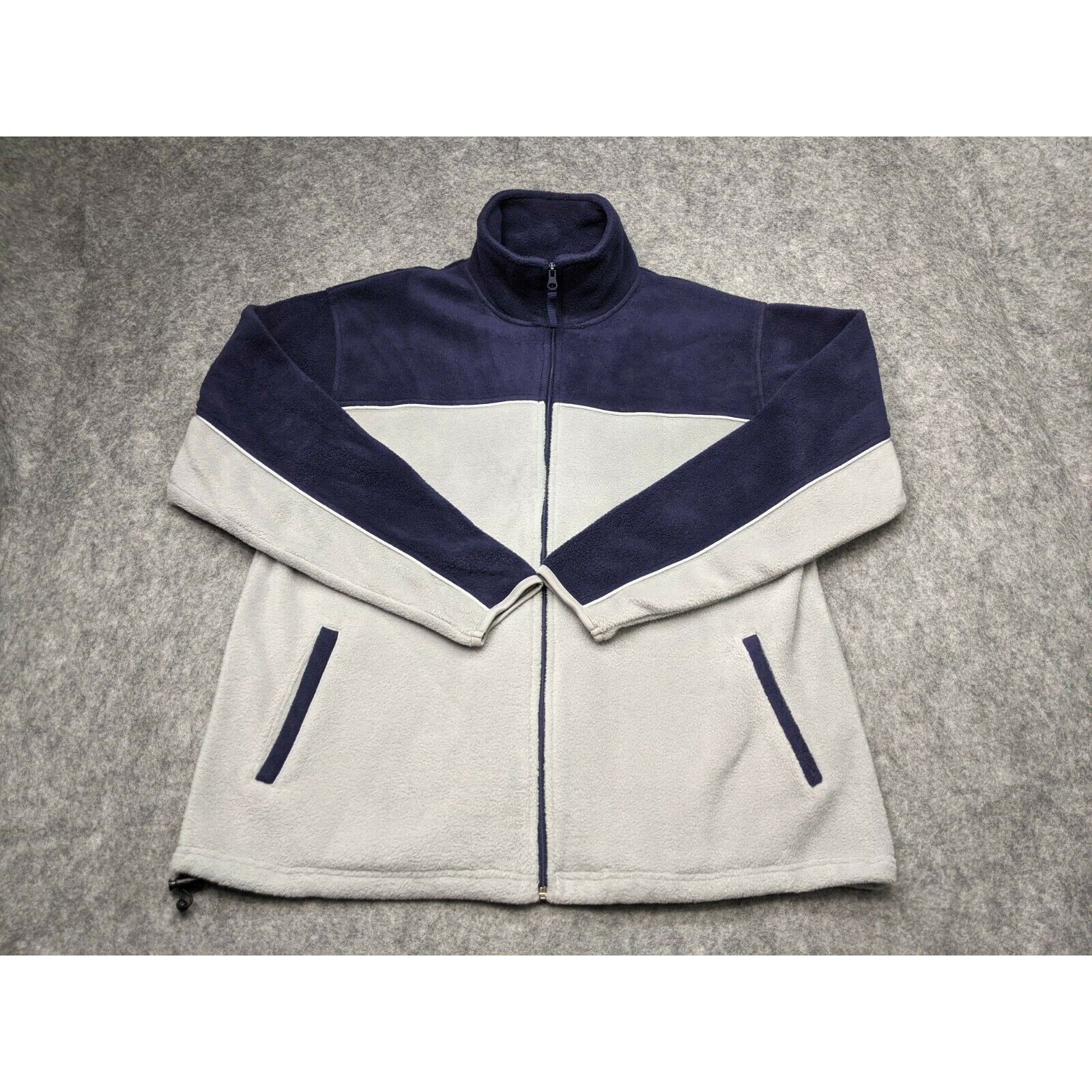 Vintage Scandia Woods Jacket Mens Large Gray Blue Fleece Full Zip Long ...