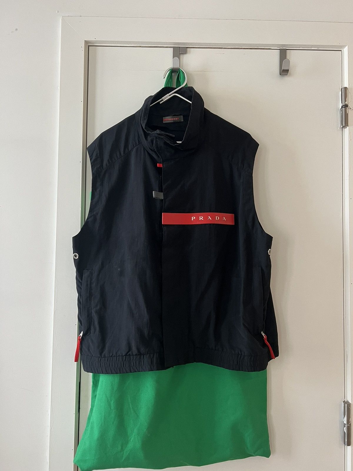 Prada Vintage prada linea rossa nylon vest | Grailed