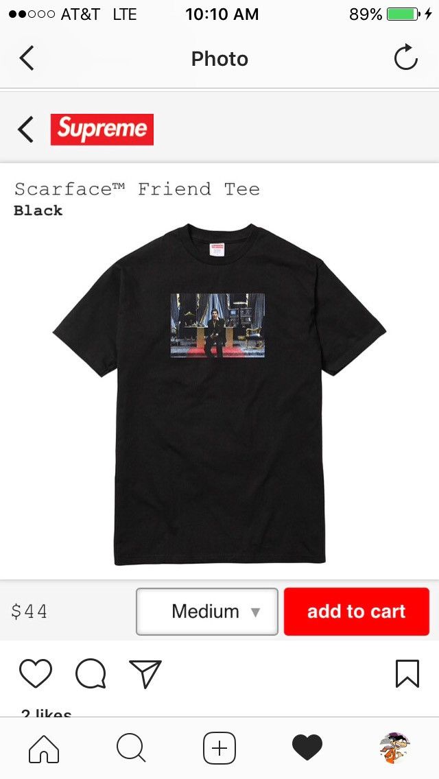 Supreme Friend Tee Black | Grailed