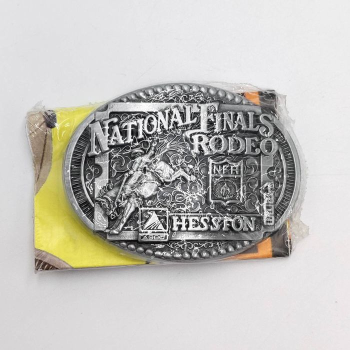 Vintage National Finals Rodeo NFR 1998 Hesston Belt Buckle 2.5 Vintage National Finals Rodeo NFR 1998 Hesston Belt Buckle 2.5