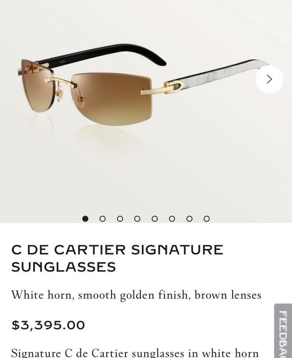 Cartier Cartier Buffalo Horn Glasses in White Buffs eyeglasses | Grailed