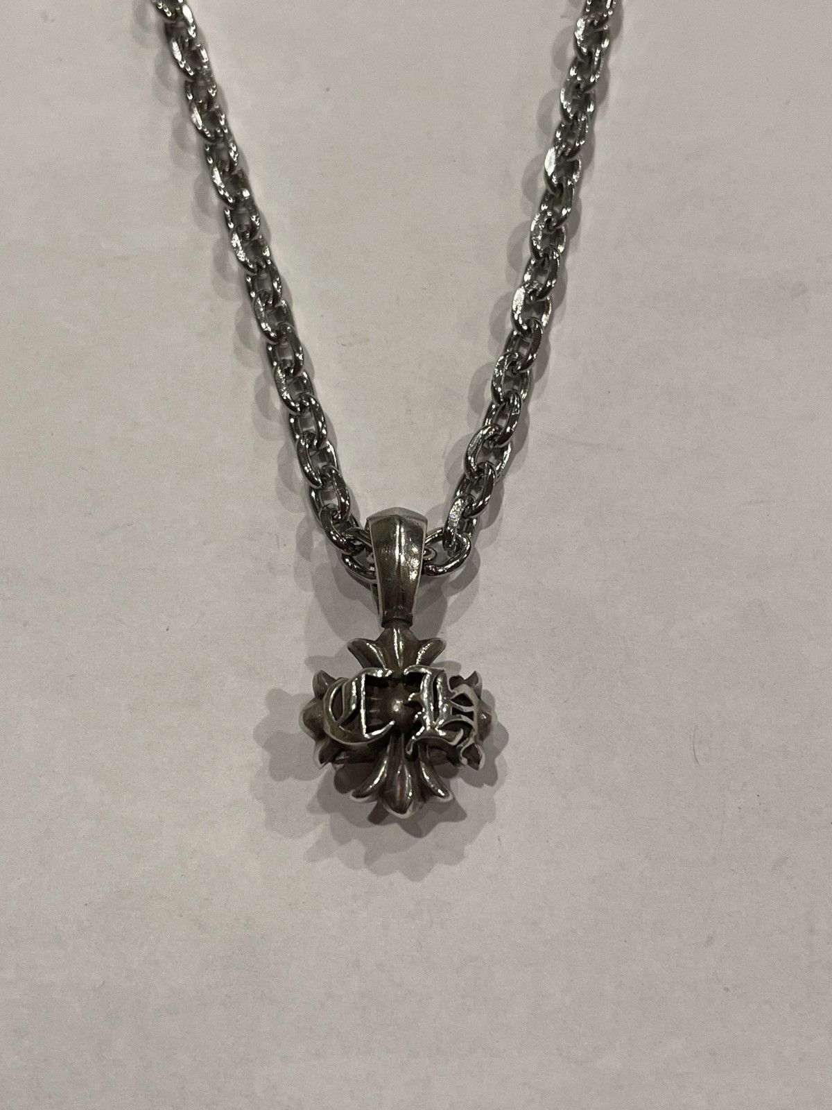 Chrome Hearts Chrome Hearts CH Plus Cross Silver Pendant Chain Necklace ...