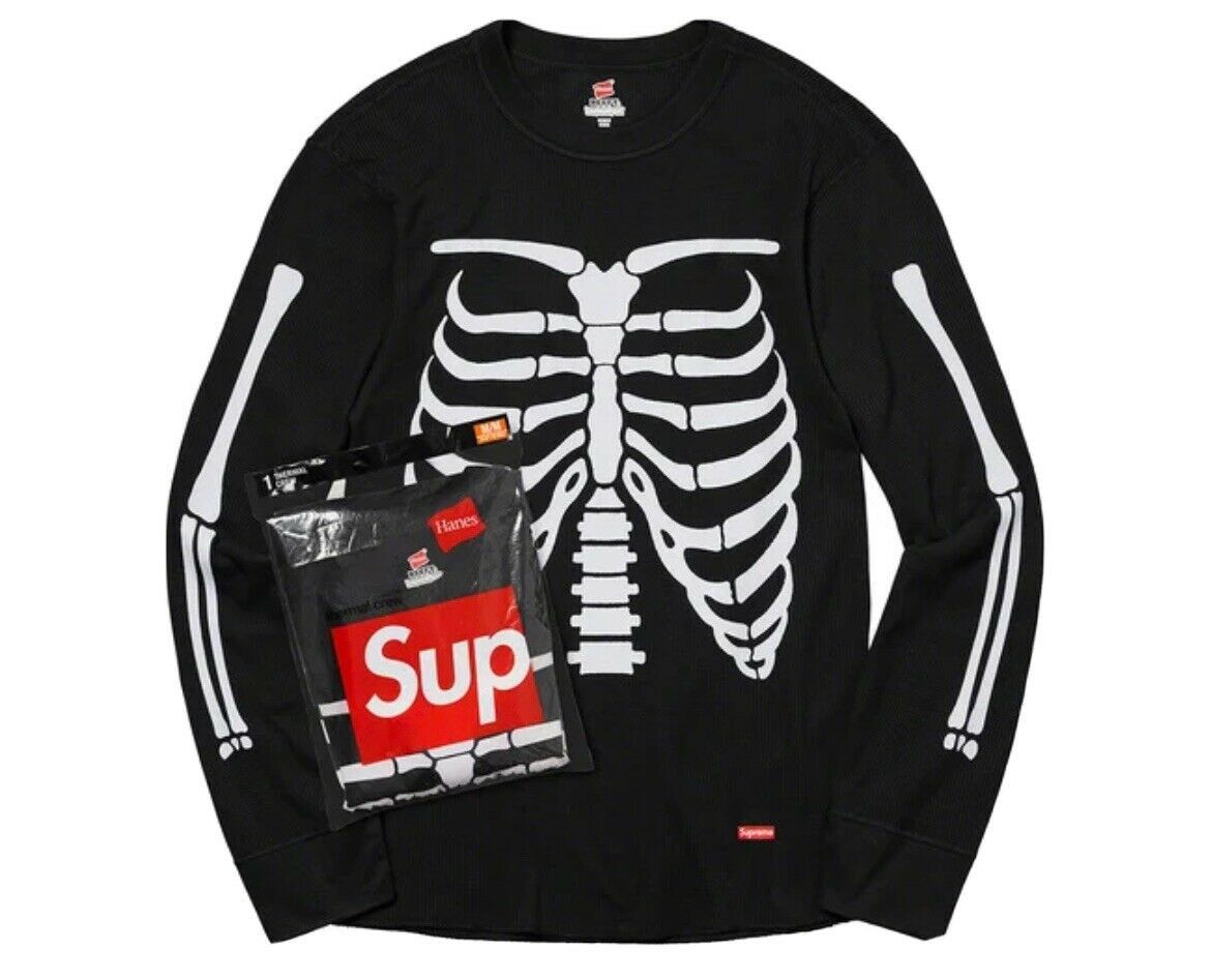 Hanes × Supreme Supreme Hanes Skeleton Thermal L/S Shirt | Grailed
