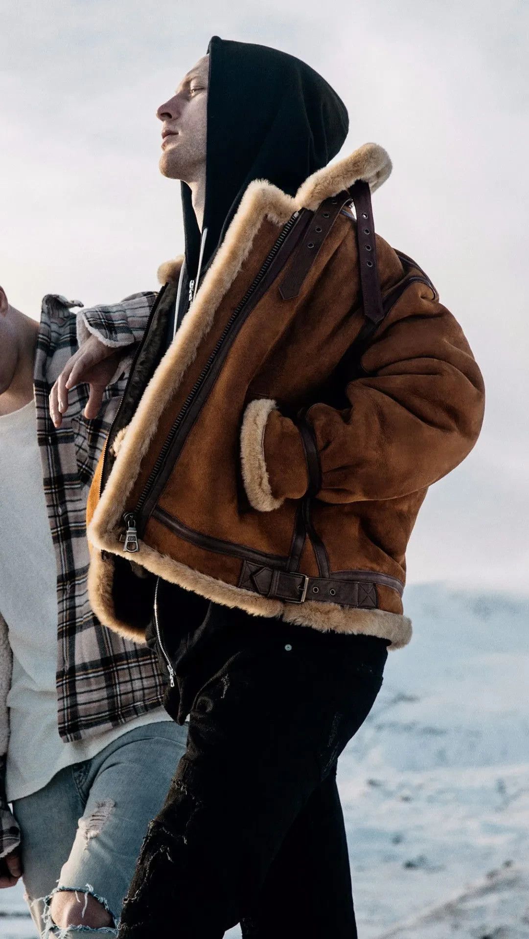 Represent Clo. Represent Brown Shearling Aviator Bomber Coat | Grailed