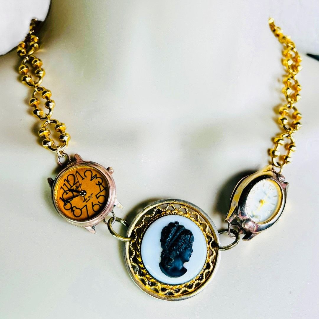 Handcrafted Vintage Glass Cameo Watch Necklace | Grailed