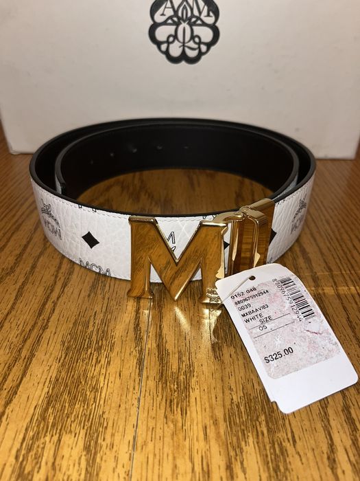MCM MCM White Reversible Belt | Grailed